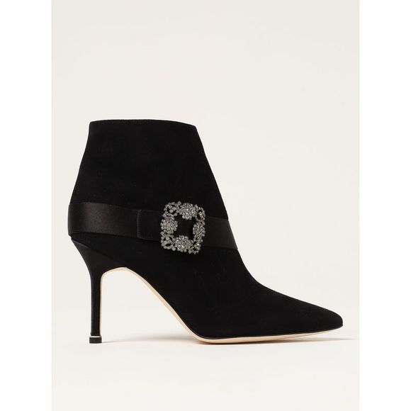 Manolo Blahnik | Shoes | Manolo Blahnik Flat Ankle Boots Woman Black ...